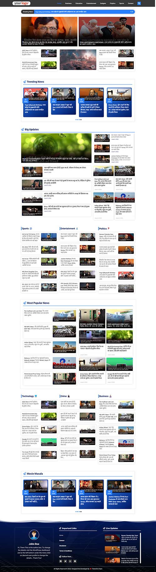 News Portal SEO Friendly Website Design For Better Speed & Ranking - Theme9